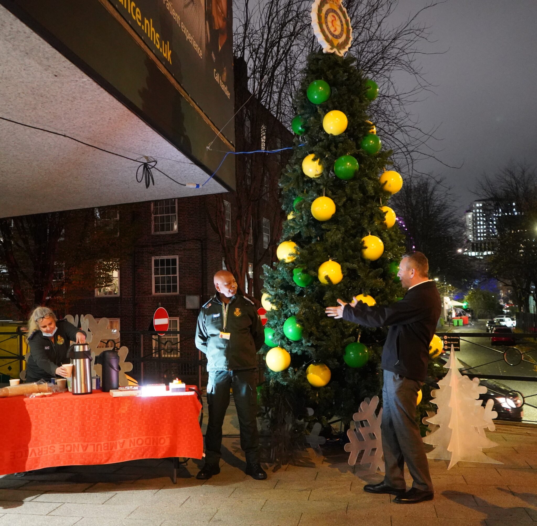 Our HQ Christmas tree lights switched on by star with 50 years of ...