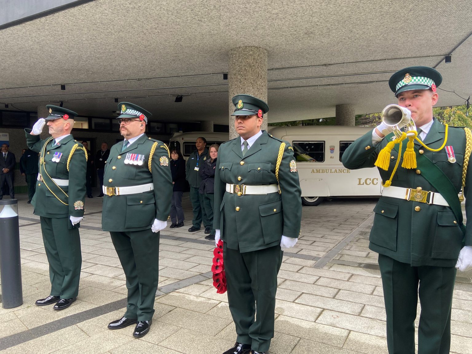 Wreaths laid as London Ambulance Service pays respect at Remembrance ...