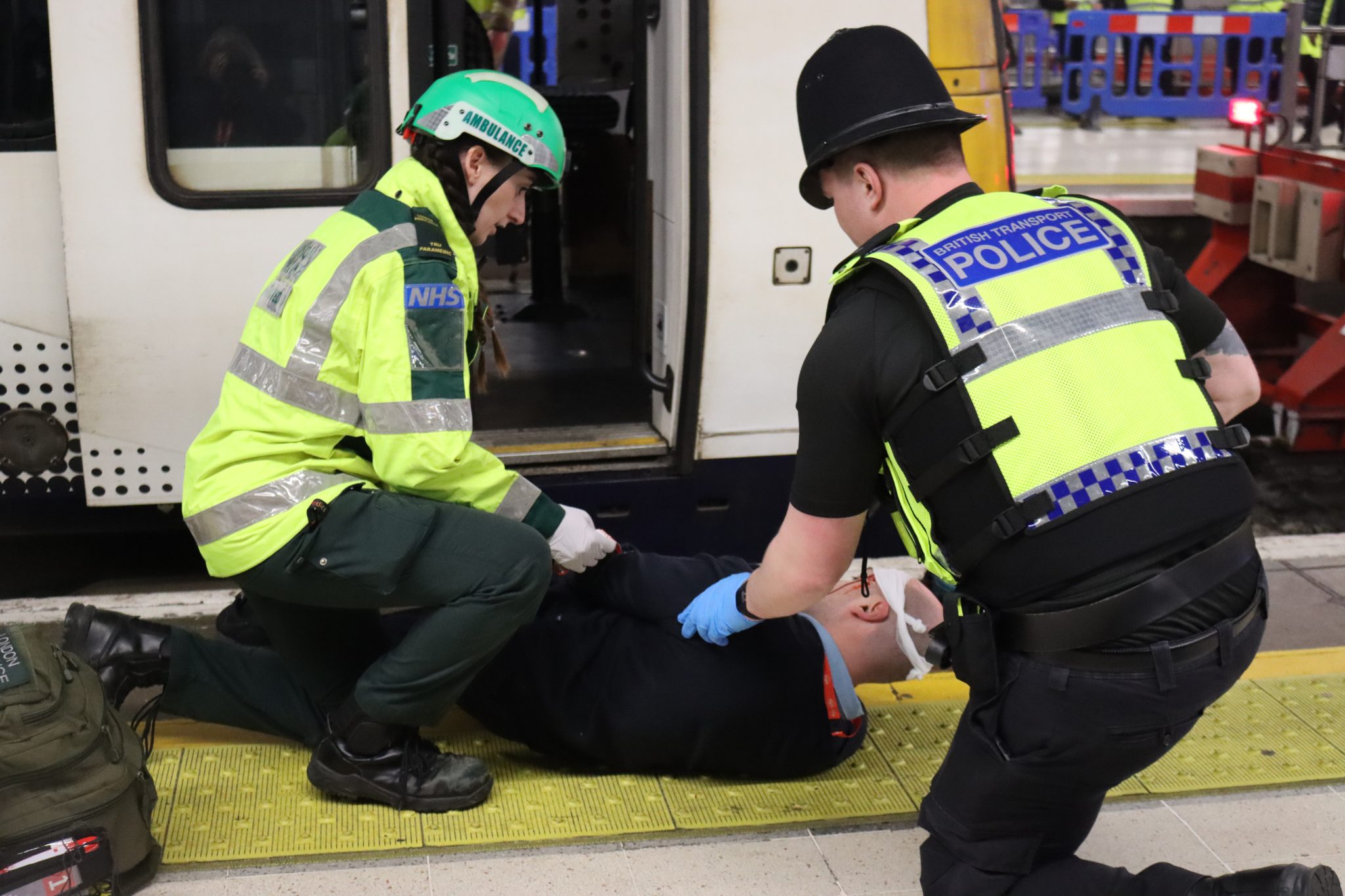 Paramedics treat patients during a harrowing terrorist attack and train ...